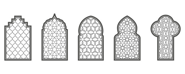 Arab window door pattern arabian islamic Vector Image