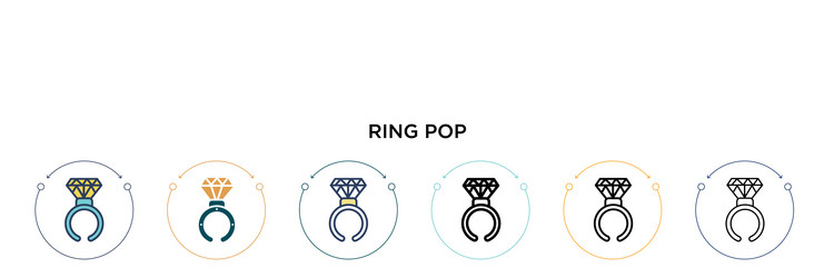 Ring pop outline icon thin line black pop Vector Image