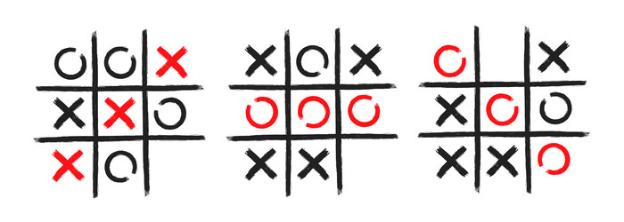 Tic tac toe xo game hand drawn grid doodle Vector Image
