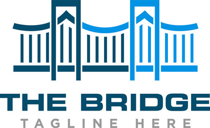 Bridge construction logo icon design Royalty Free Vector