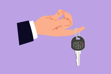 Cartoon flat style drawing hand holding hanging Vector Image