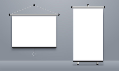 Empty projection screen presentation board blank Vector Image