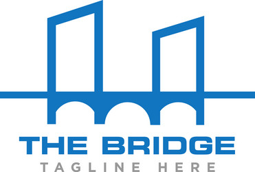 Bridge construction logo icon design Royalty Free Vector