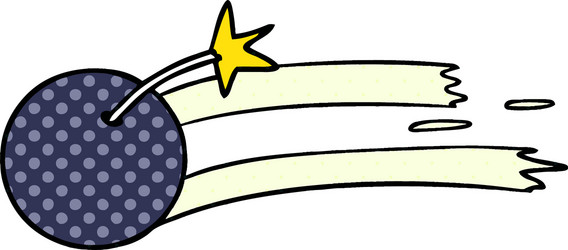 Cartoon doodle of a lit bomb Royalty Free Vector Image