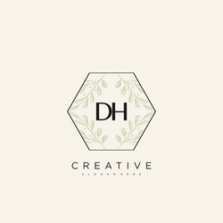 Dh initial letter flower logo template premium art
