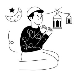 Kaaba prayer Royalty Free Vector Image - VectorStock