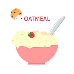 Oatmeal food healthy set cartoon Royalty Free Vector Image