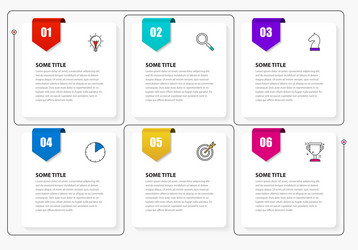 Infographic template 6 scrolling papers Royalty Free Vector