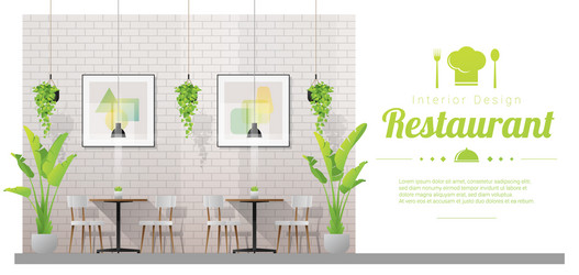 Interior background with modern restaurant Vector Image
