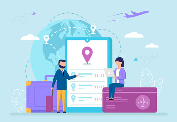 Ticket booking website landing page design Vector Image