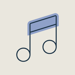 Music note flat icon Royalty Free Vector Image