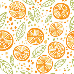 Seamless pattern with oranges Royalty Free Vector Image