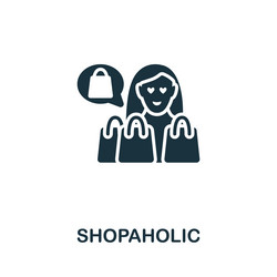 Shopaholic icon line simple line retail icon Vector Image