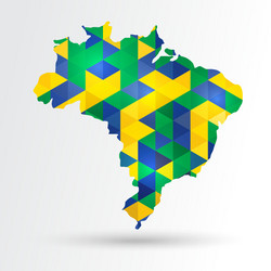 Landmark brazil map silhouette icon Royalty Free Vector