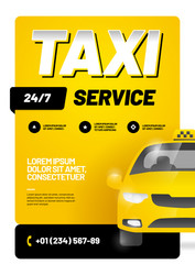Layout design template for taxi service Royalty Free Vector