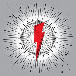 Lighting strike and sun rays vintage sun ray Vector Image