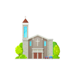 Christian church cartoon Royalty Free Vector Image