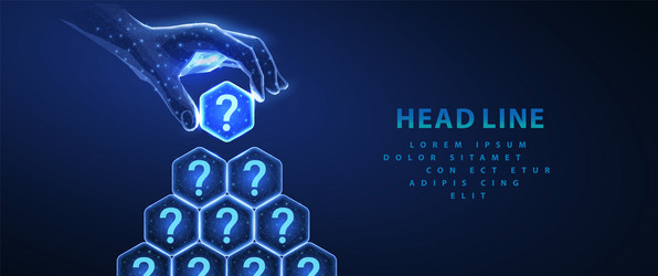 Neon question mark with glitch effect abstract Vector Image