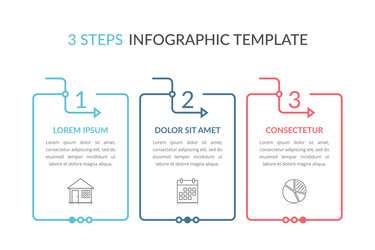 Infographic template line with arrows and 3 steps Vector Image