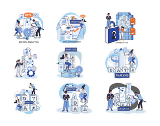 Big data analytics platform data management Vector Image