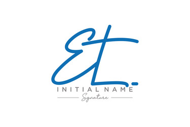 Initial et signature logo template hand drawn Vector Image
