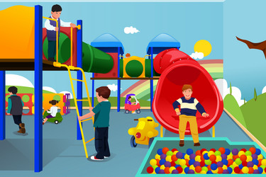 Children active place school playground Royalty Free Vector