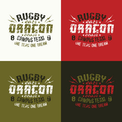 College rugby team emblems Royalty Free Vector Image