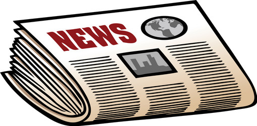 Folded angled cartoon newspaper Royalty Free Vector Image