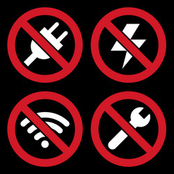 No repair symbol prohibition sign Royalty Free Vector Image