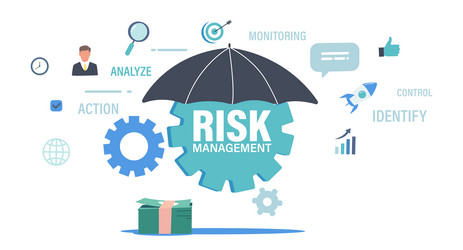 Risk management concept workgroup characters Vector Image