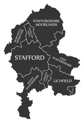 Modern map - lancashire county with districts Vector Image
