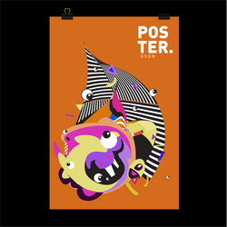 Abstract colorful cartoon character cover Vector Image