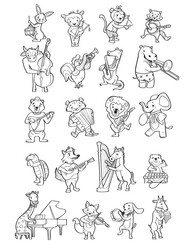 Musical animals Royalty Free Vector Image - VectorStock