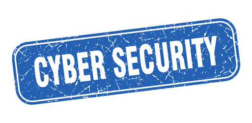 Cyber security stamp label round Royalty Free Vector Image