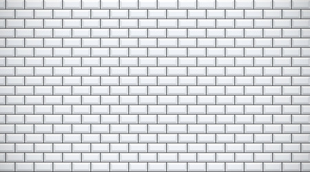 White glossy brick wall with ceramic rectangle Vector Image