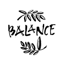 Balance hand written word Royalty Free Vector Image