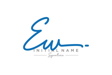 Initial ew signature logo template hand drawn Vector Image