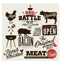 Meat works design elements Royalty Free Vector Image