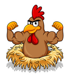 Muscular rooster cartoon character Royalty Free Vector Image