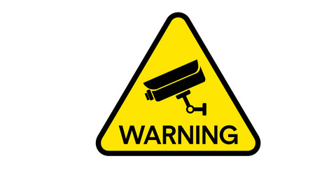 Surveillance camera warning sign in operation Vector Image