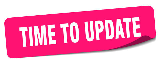 Time to update sticker time to update label Vector Image