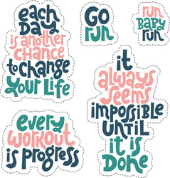 Fitness motivational quotes Royalty Free Vector Image