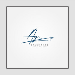 Initial letter ag logo - hand drawn signature Vector Image