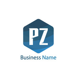 Initial letter pz logo template design Royalty Free Vector