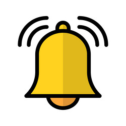 Emergency alert bell icon or warning and danger Vector Image