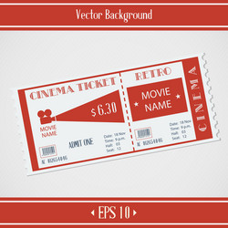 Retro cinema ticket Royalty Free Vector Image - VectorStock