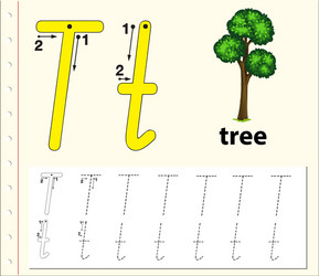 How to write letter l workbook for children Vector Image