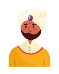 Young man indian culture Royalty Free Vector Image