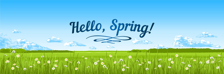 Hello summer a banner with an panorama Royalty Free Vector