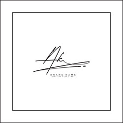 Initial letter ak logo - handwritten signature Vector Image